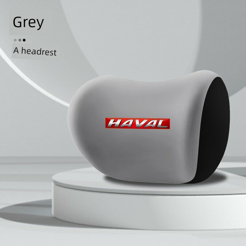Премиум подушка для шеи с пеной памяти для автомобилей Haval H6, M6, F7X - серая, 1 шт. удобная автомобильная подушка