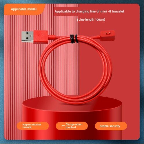 Зарядный кабель Xiaomi Band 8 в красном цвете, непервоначальный совместимый аксессуар для умных браслетов