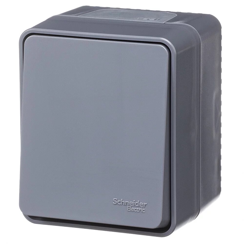 Выключатель 1-клавишный с самовозвратом Systeme Electric AtlasDesign PROFI IP54, открытой установки, 10АХ, Антрацит