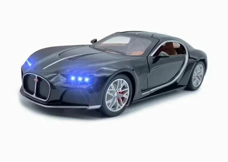 Машинка металлическая Bugatti Atlantic 1:24, Коллекционная модель машины для взрослых, Игрушечный автомобиль с звуковыми и световыми эффектами для детей