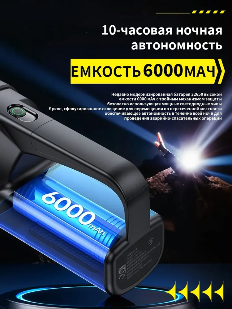 PHILIPS SFL3241 Перезаряжаемый высокоинтенсивный фонарь с ручным приводом, 6000 мАч, 10 часов работы — фото 1