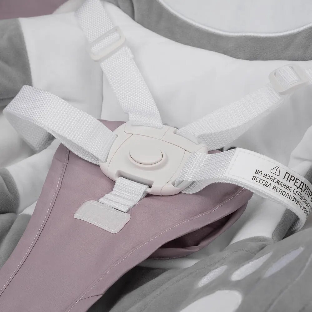 Электрокачели шезлонг для новорожденных Indigo Teddy PL606 с музыкальным мобилем и пультом управления, серый