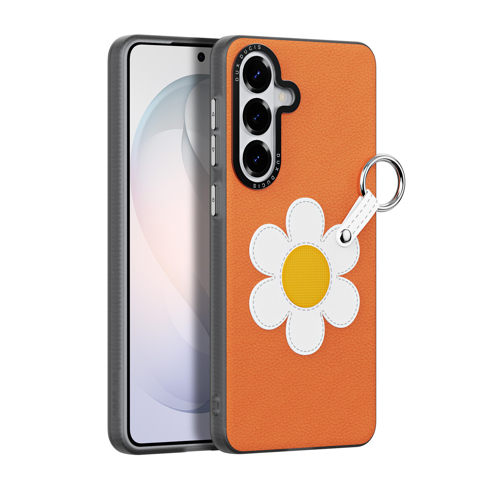 Чехол оранжевого цвета (Warm Orange) для Samsung Galaxy S26+ Плюс, серия Luvy Series Case (со съемным ремешком) от Dux Ducis