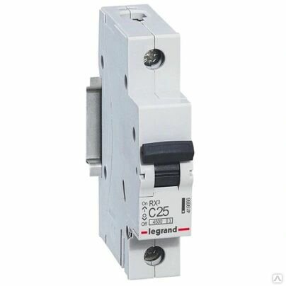 Автоматический выключатель Legrand RX3 1П 25A 4,5кА C (автомат электрический) 419666