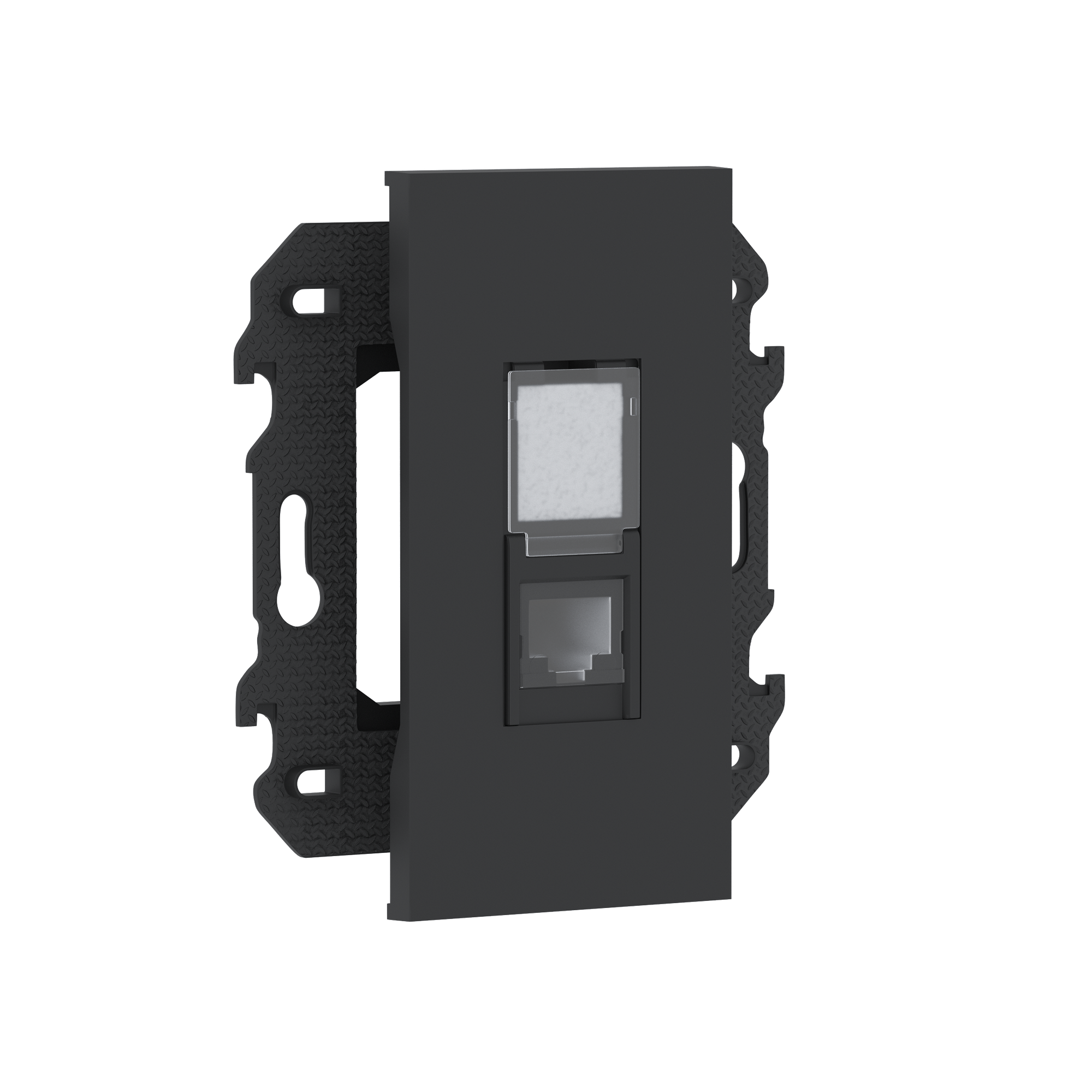 Розетка RJ45 компьютерная cat5e UTP, 1 порт, цвет чёрный матовый, серия VGD