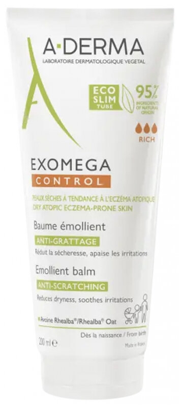 A-Derma EXOMEGA CONTROL/ А-Дерма Экзомега Смягчающий бальзам для лица и тела, 200 мл