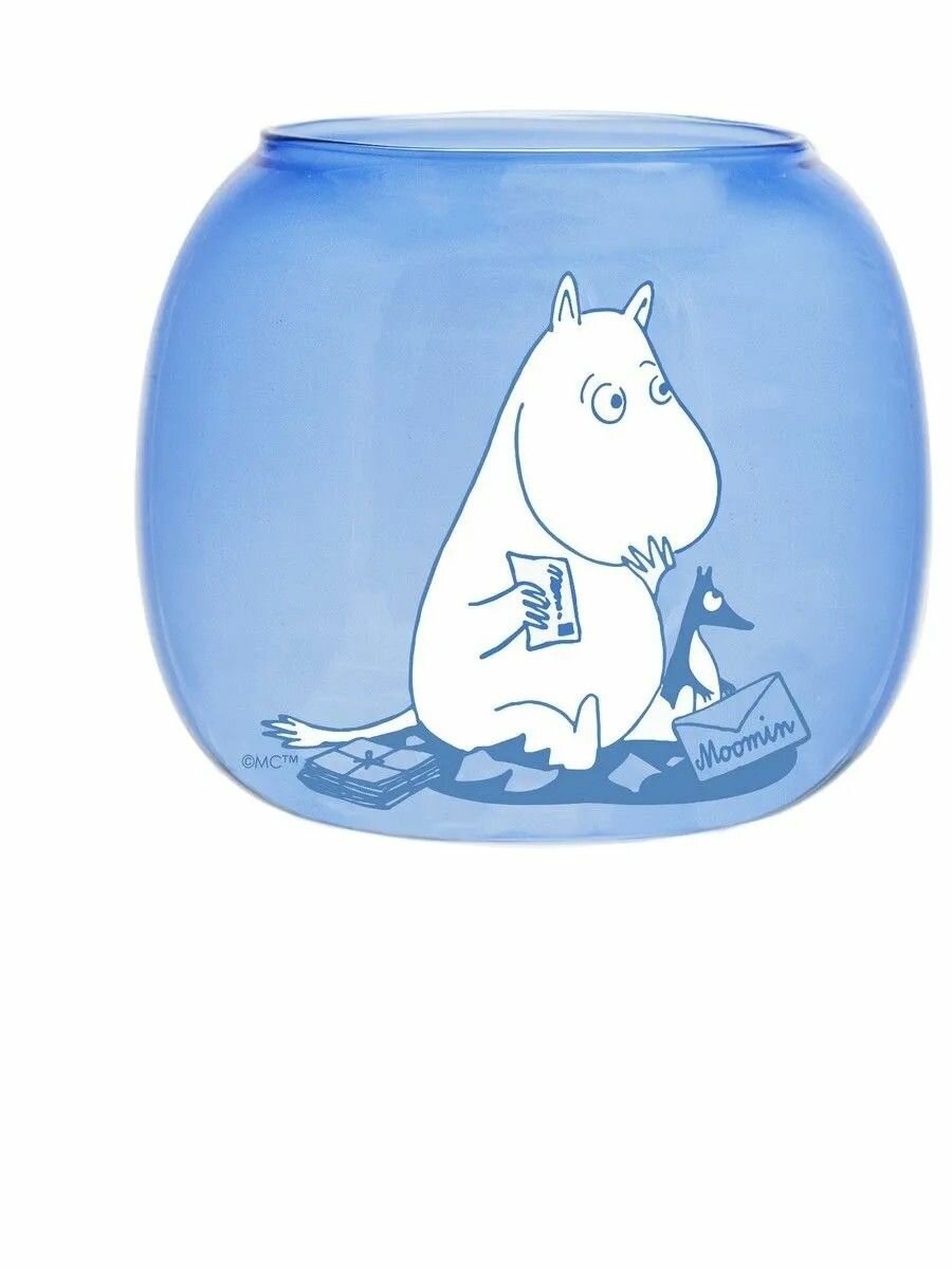 Подсвечник MUURLA Moomin "Муми-Тролль", 11 см, боросиликатное стекло.