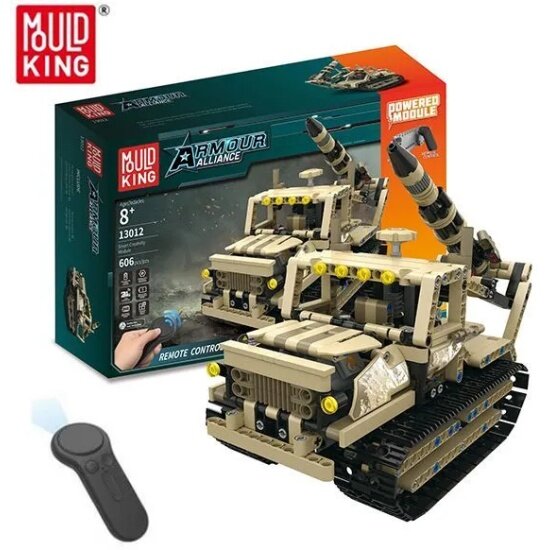 Конструктор на радиоуправлении Mould King 13012 Оружейные гусеничные реактивные снаряды, 606 деталей