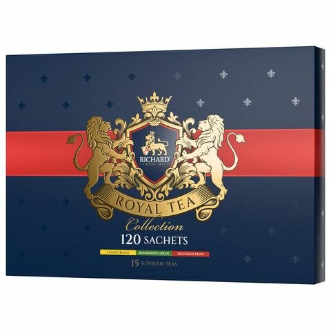 Чай RICHARD "Royal Tea Collection" ассорти 15 вкусов, набор 120 пакетиков, 102273