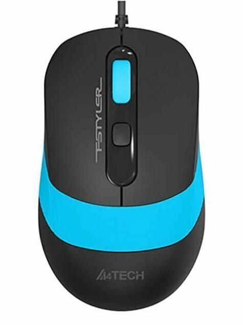Мышь проводная A4TECH компьютерная Fstyler FM10 черный/синий