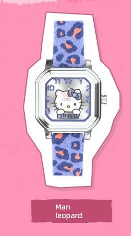 В наличии оригинальные часы Hello Kitty из серии Sweet Leopard в стиле blind box, модные наручные часы с леопардовым