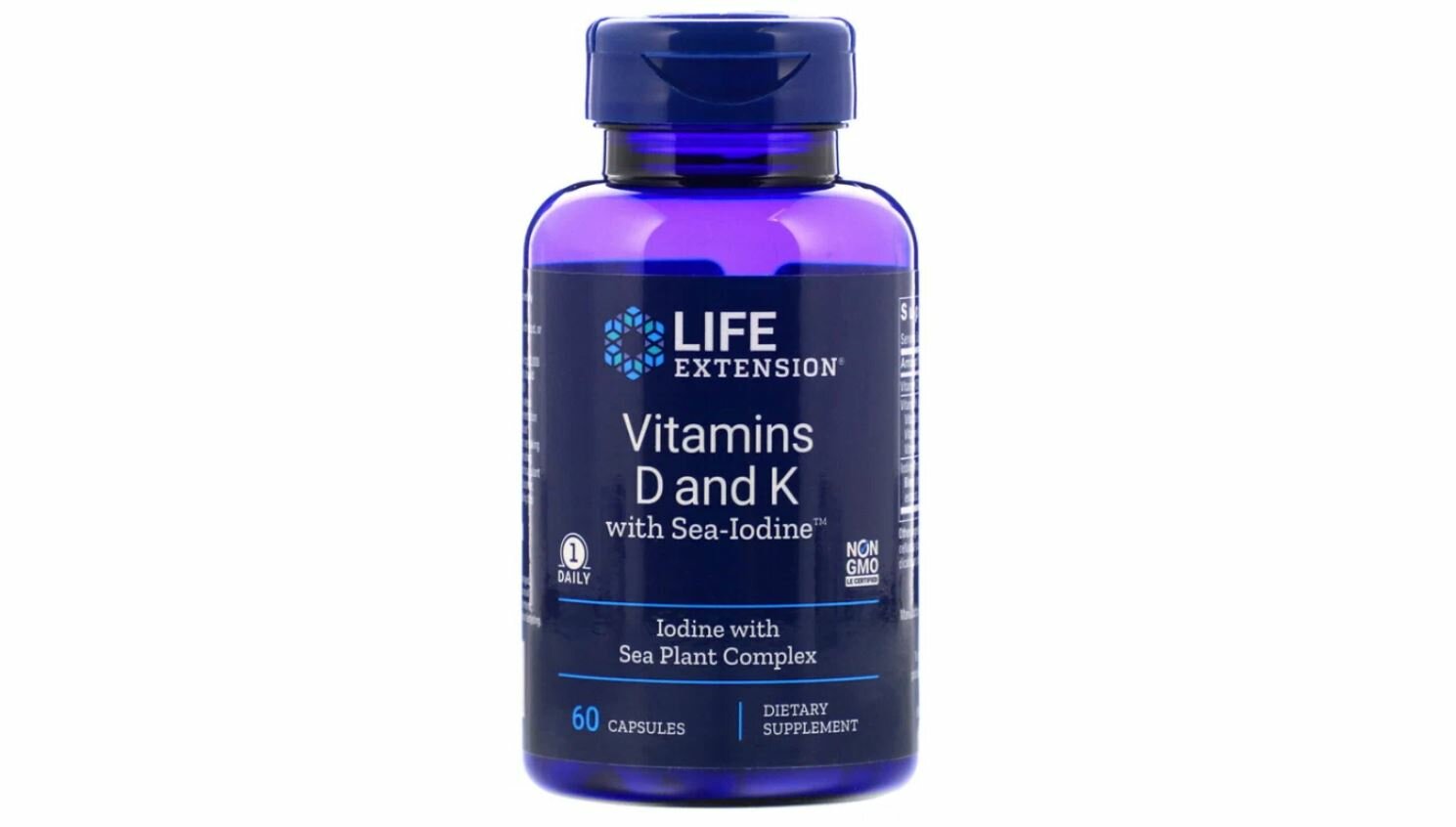 Life Extension Vitamins D and K with Sea-Iodine (Витамины D и К с морским йодом) 60 капсул