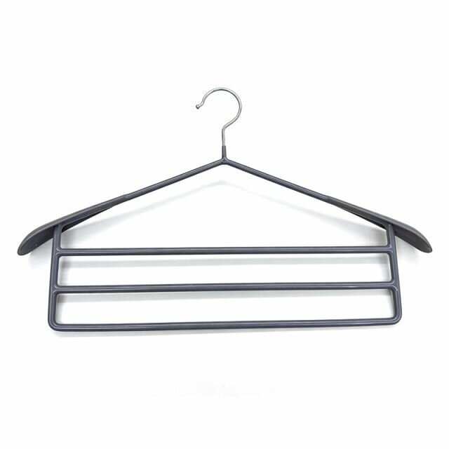 Вешалка TODELIA MHS282-GREY, 3 уровня 43х27см, металл с покрытием ПВХ, серая