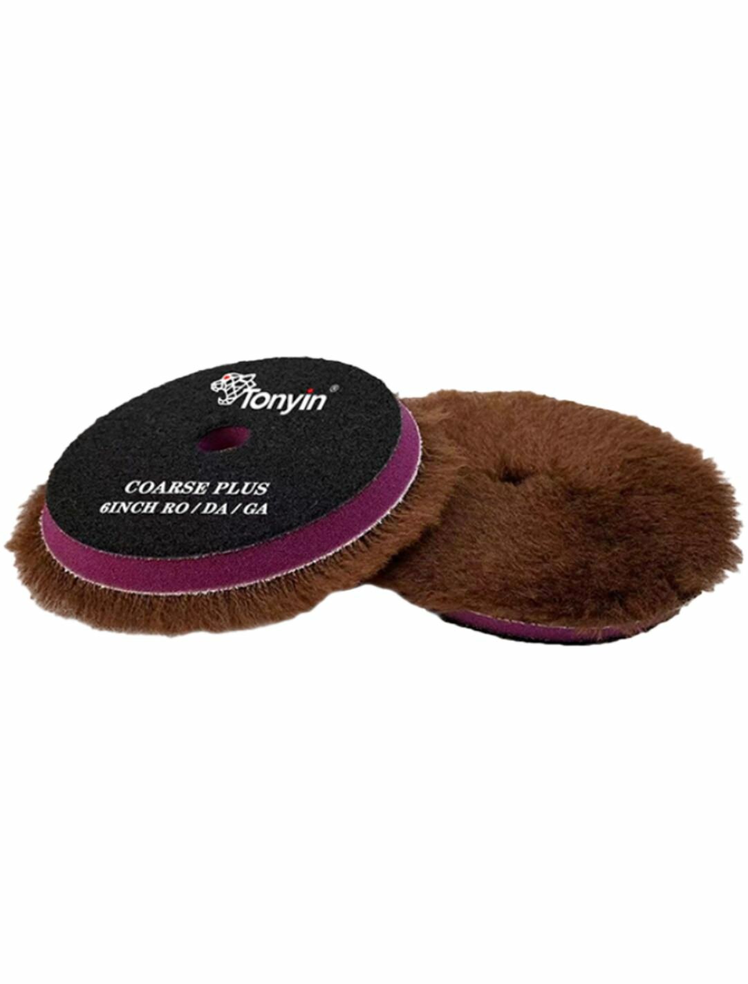 TP02B Шерстяной агрессивный полировальник коричневый с отверстием 6дм. WOOL POLISH PAD (COARSE PLUS) TONYIN