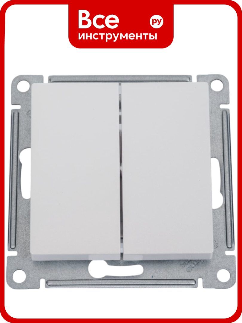 Механизм выключателя Systeme Electric 2-кл. ATLAS DESIGN сх.5 10АХ жемчуг ATN000451 1240289, из качественного,