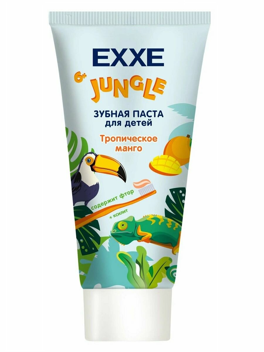 Зубная паста Exxe Тропическое манго, с кальцием, детская 6-12 лет, 75 мл