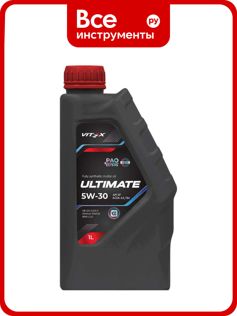 Моторное масло Vitex Ultimate 5W30 API SP, ACEA A3/B4 1л (вес 0,88) v304201