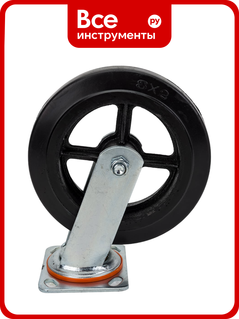 Колесо Longway SCD80 большегрузное поворотное с роликовым подшипником, чугунным основанием для промышленного применения