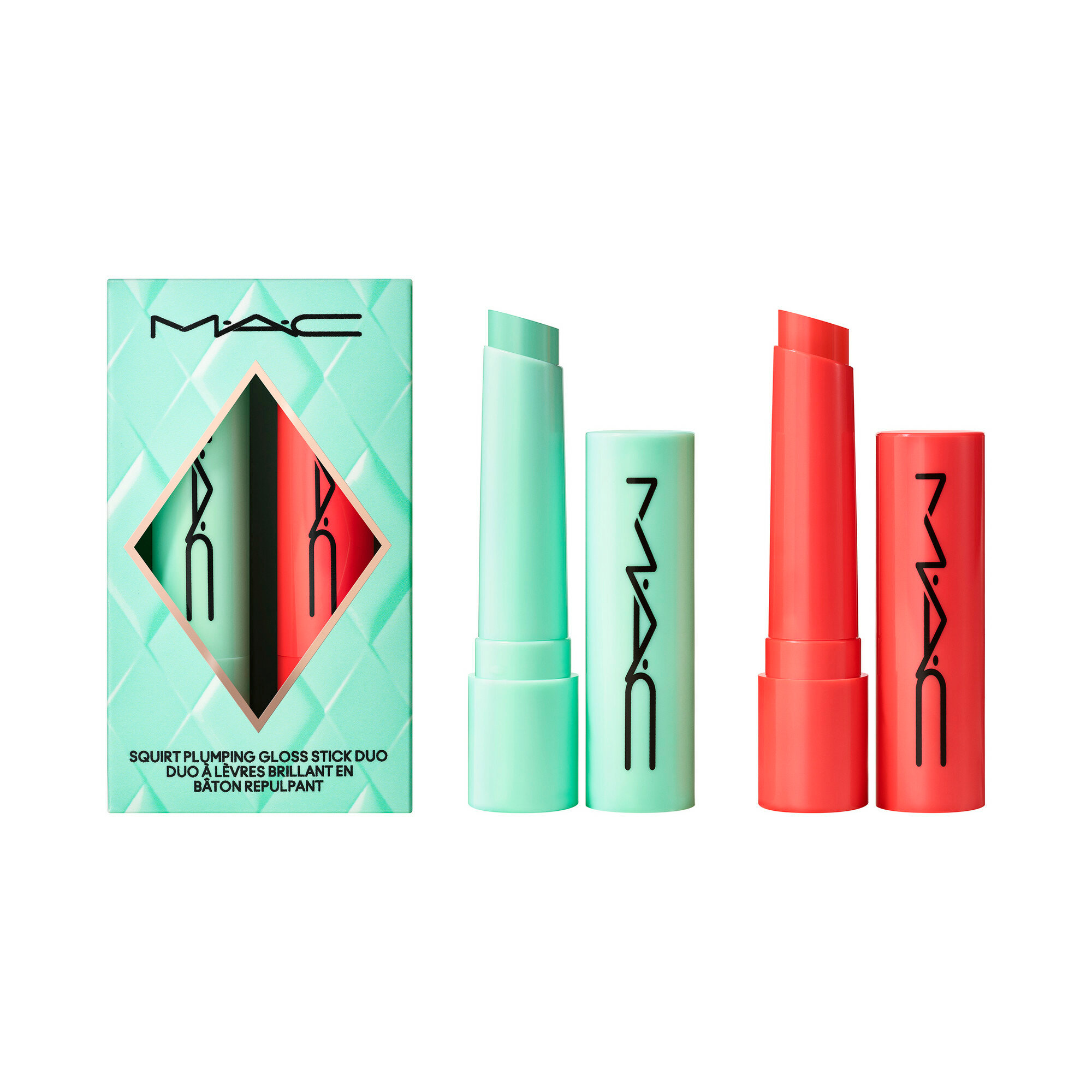 MAC SQUIRT ALERT LIP DUO Набор для губ Mint to Be / Heat Sensor