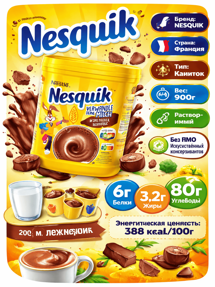 Какао-напиток Nesquik 900г