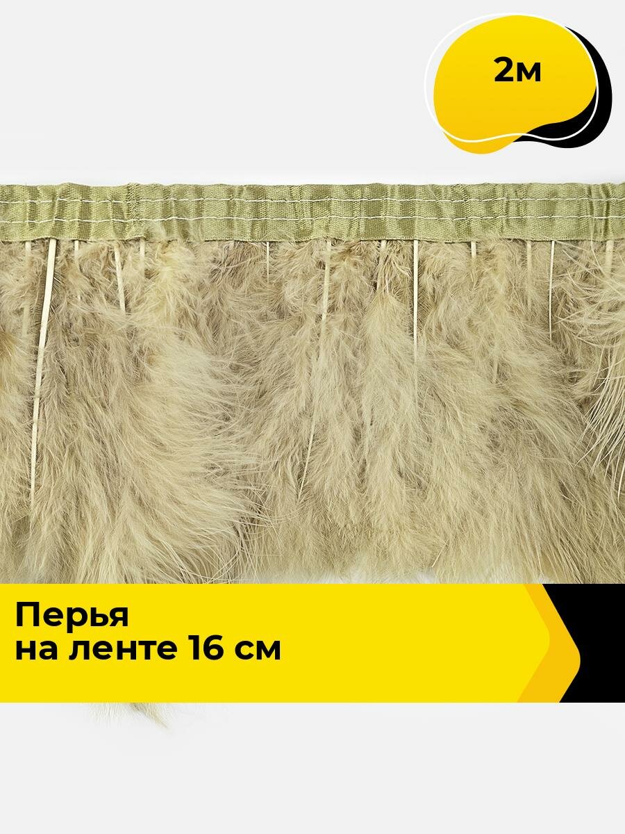 Перья кант перо (перья на ленте) для рукоделия и шитья, 2 м