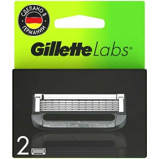 Сменные кассеты Gillette Labs для мужской бритвы, 5 лезвий, 2 шт
