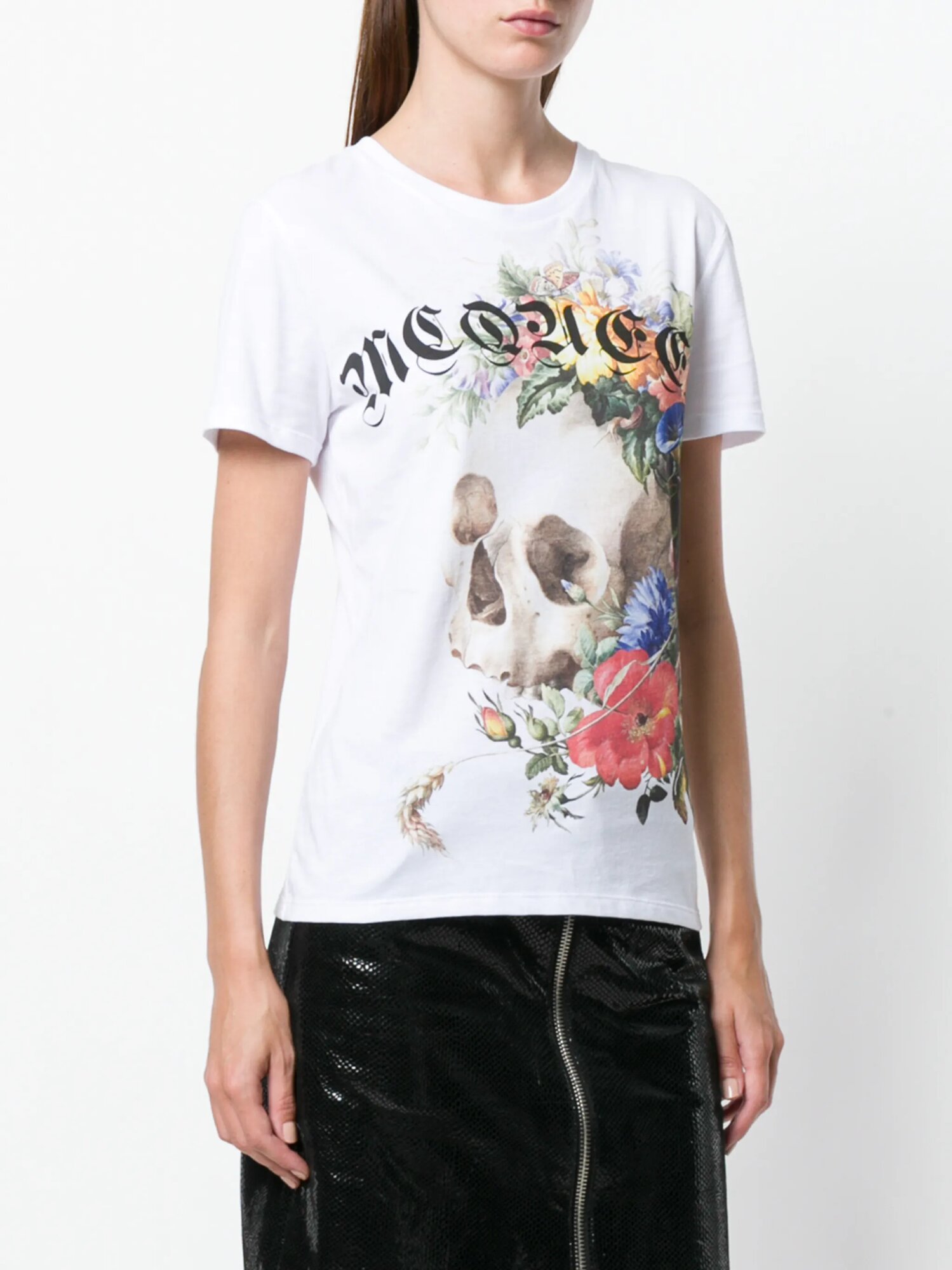 Футболка Alexander McQueen Skull print T-shirt, размер 42, белый — фото 1
