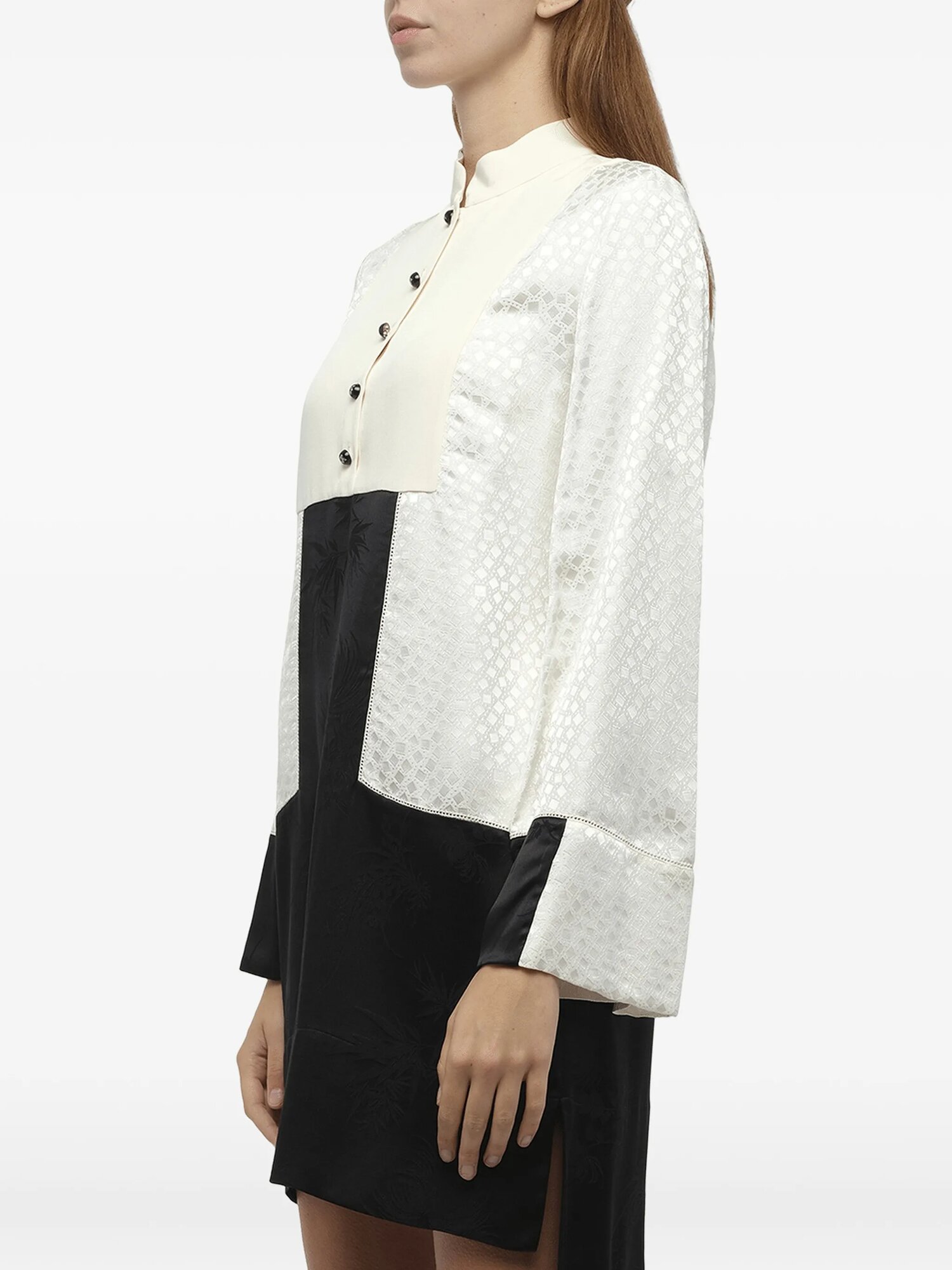 Платье Alexander McQueen Long-sleeve buttoned mini dress, размер 36, белый — фото 1