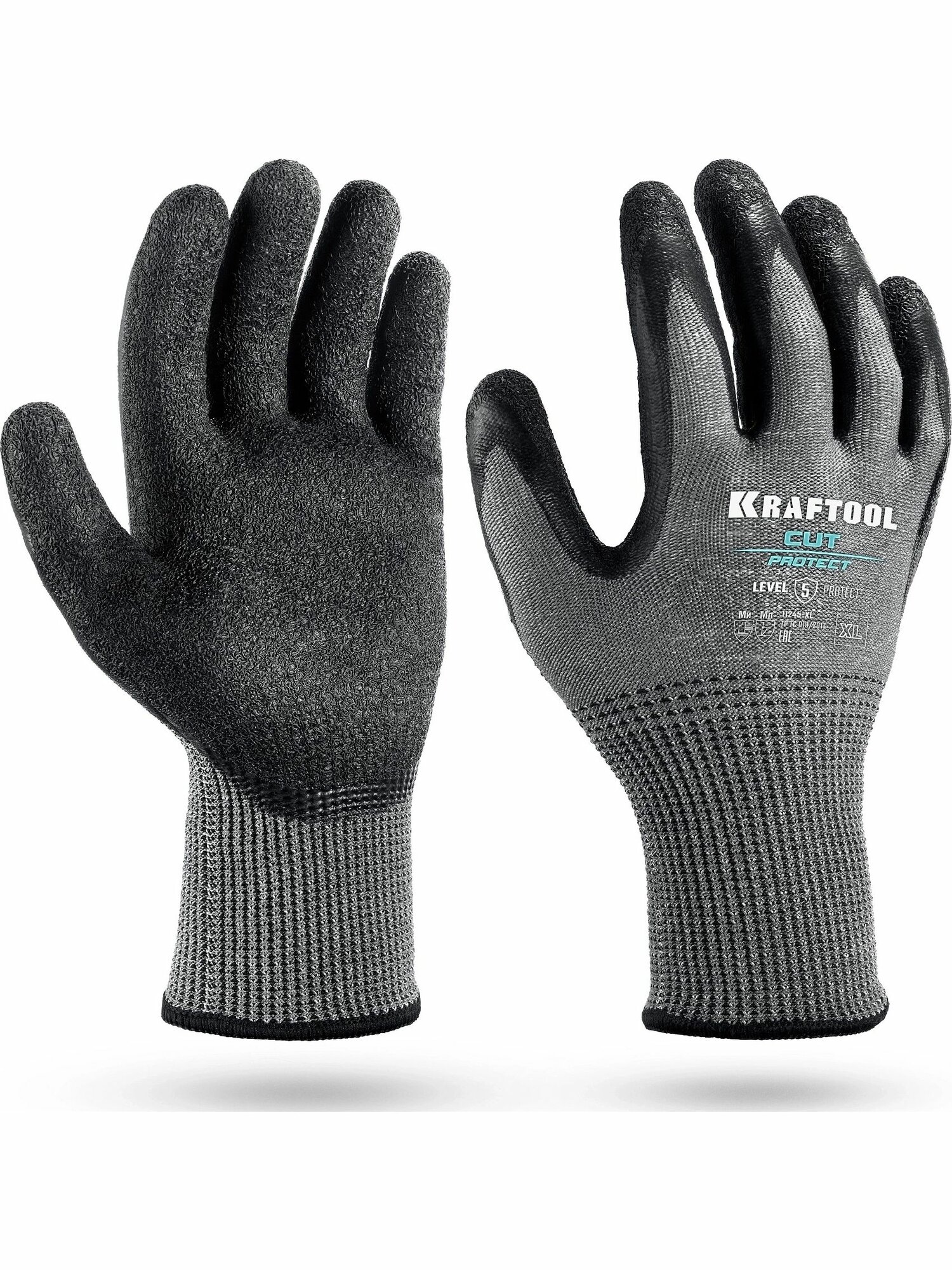 С рельефным латексным покрытием KRAFTOOL CUT PROTECT, XL (10), перчатки с кевларовой нитью для защиты от порезов