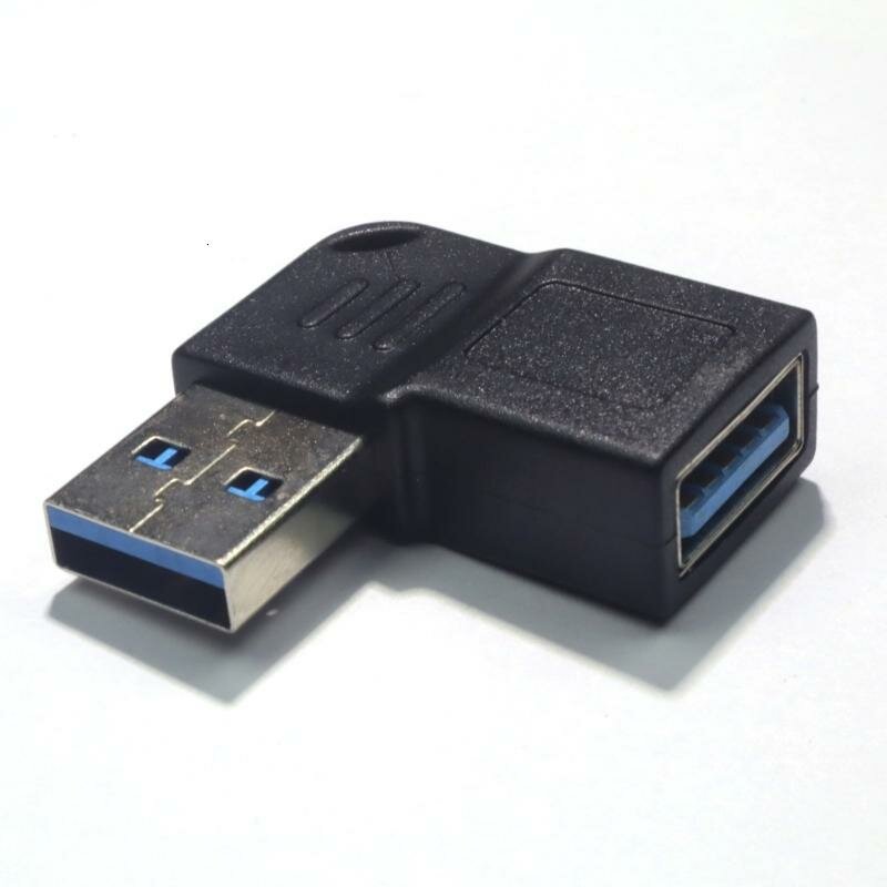 Угловой переходник USB 3.0, Черный - Правый изгиб