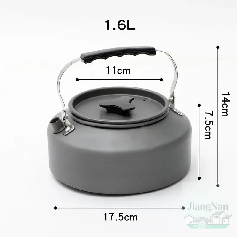 Походный чайник 1,6 л, алюминиевый водонагреватель для кемпинга на открытом воздухе