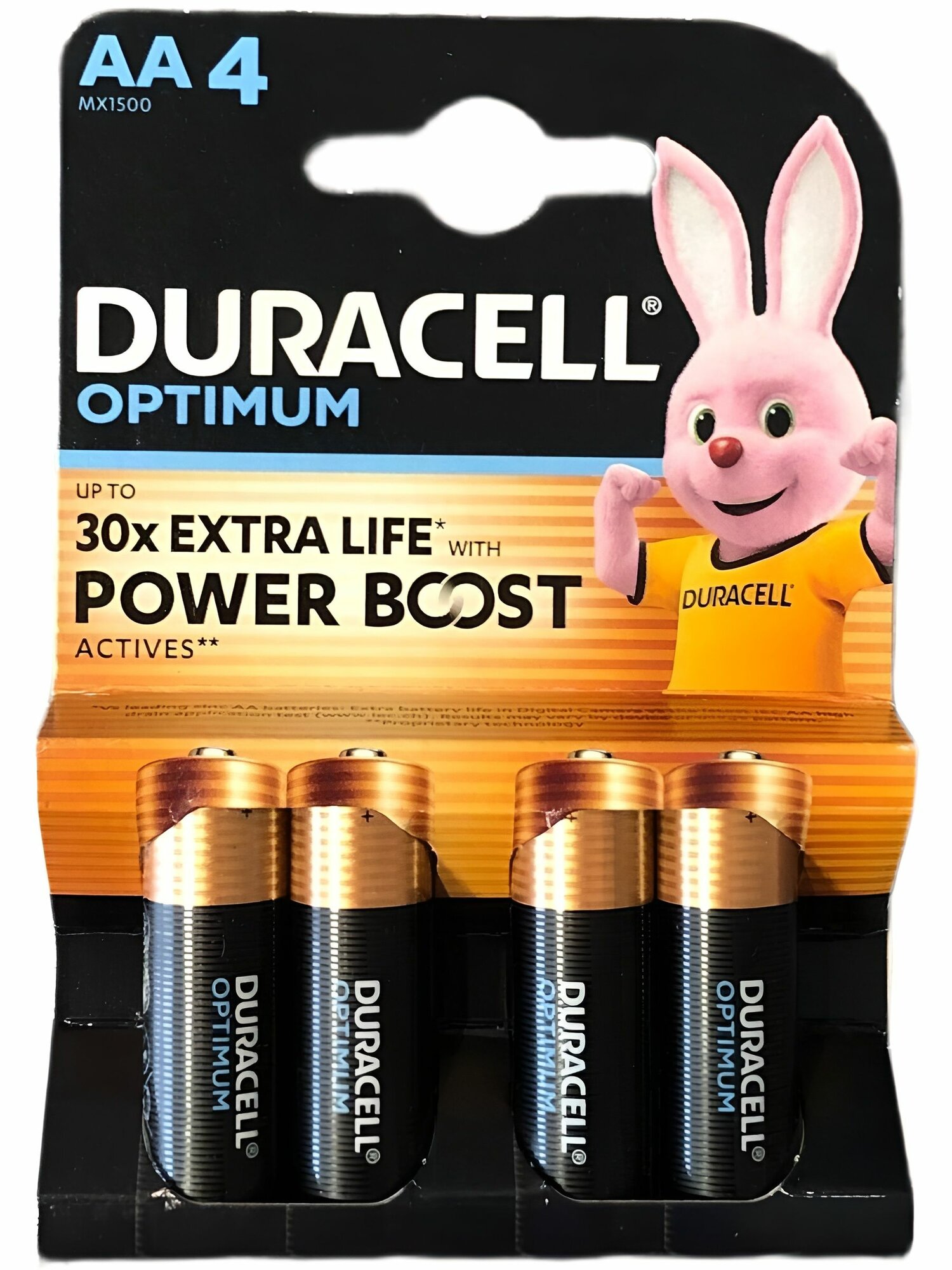 Батарейки Duracell Optimum AA , LR6 -4 штуки Бельгия