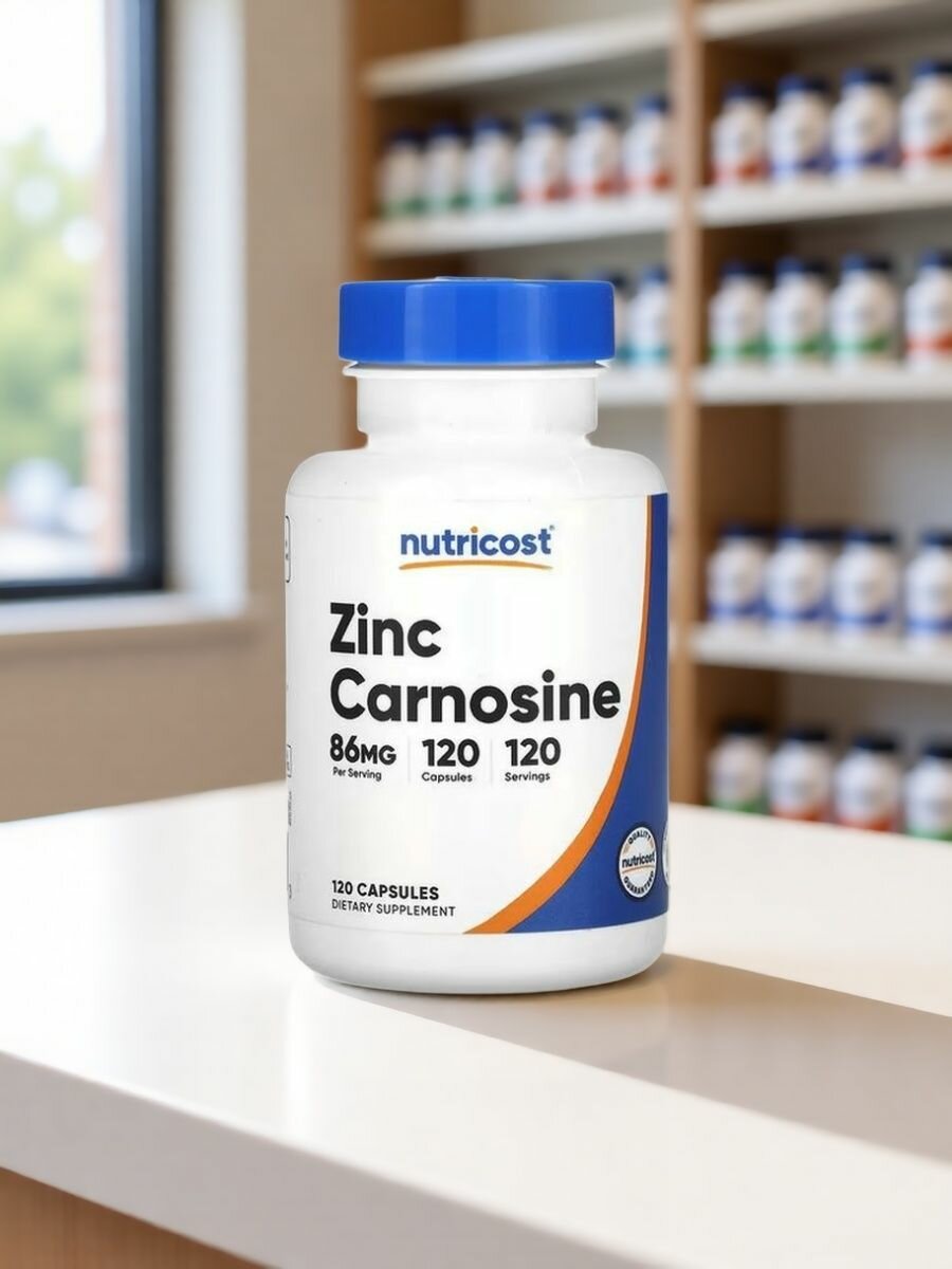 Цинк карнозин, 86 мг, 120 капсул , Nutricost