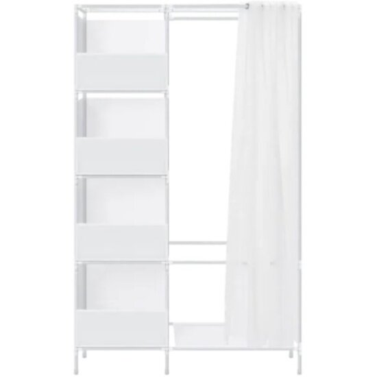 Вешалка для одежды напольная Defender Home CHR-307 белый, 103x169x42, шторка