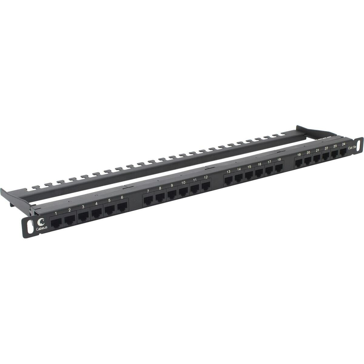 Patch Panel 19" 0.5U UTP 24 port кат.5e Cabeus разъём KRONE&110(dual IDC)<9663c>