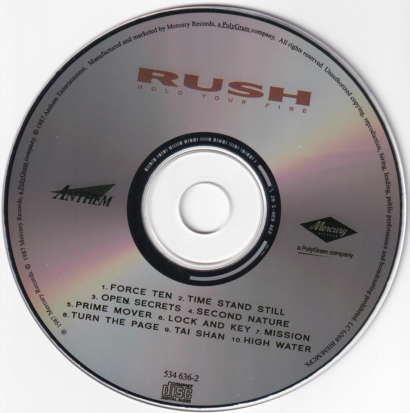 Rush - Hold Your Fire, 1987, 8-page, CD-Аудио — фото 1