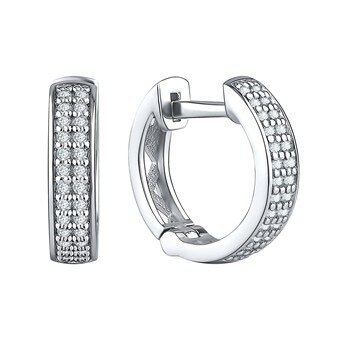 Серьги конго JEWELIN, серебро, 925 проба, фианит