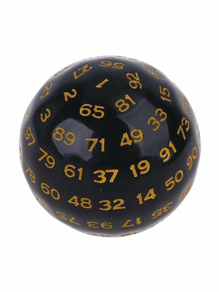 Игральная кость - 100 граней - желтая