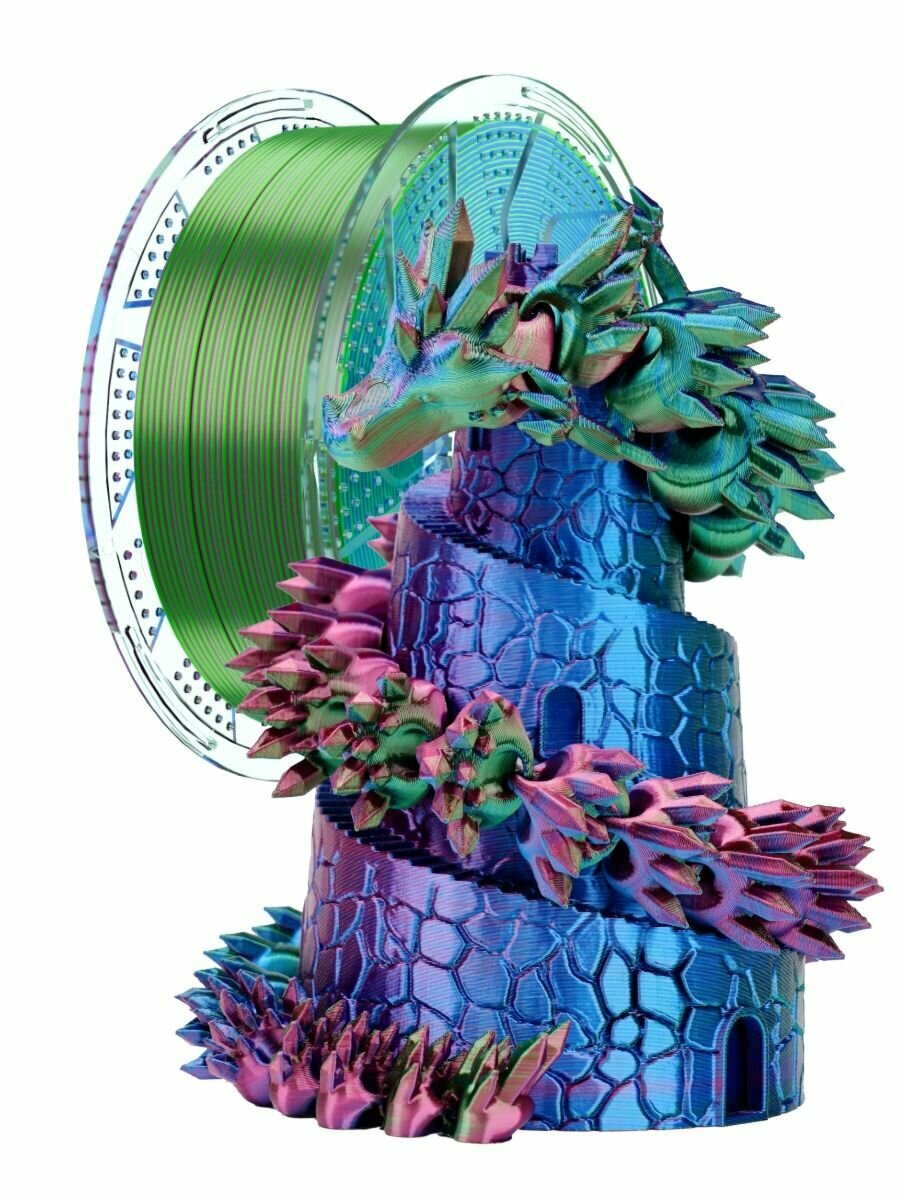 Conjure Silk PLA для 3D принтера, нить из пла 1,75 мм, двойная/Трехцветная нить, пластик 1 кг, высокое качество для FDM 3D-принтеров, материал для 3D-печати (Red Blue Green)