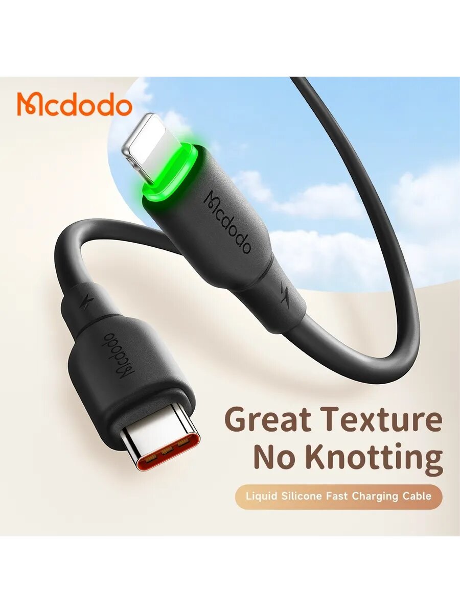 Кабель для зарядки Mcdodo CA-476 36W Type-C Lightning (черный) — фото 1
