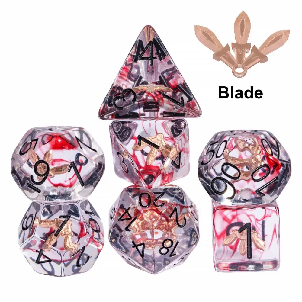 Набор кубиков Cusdie DND Element Dice Resin Characters 7 шт.