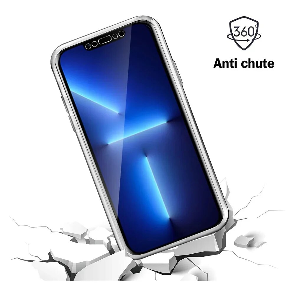 Противоударный чехол для телефона 360 для iPhone Air 17 16 15 11 14 13 Pro Max SE 12 Mini XR XS MAX 15 16 Plus, двухсторонний чехол — фото 1