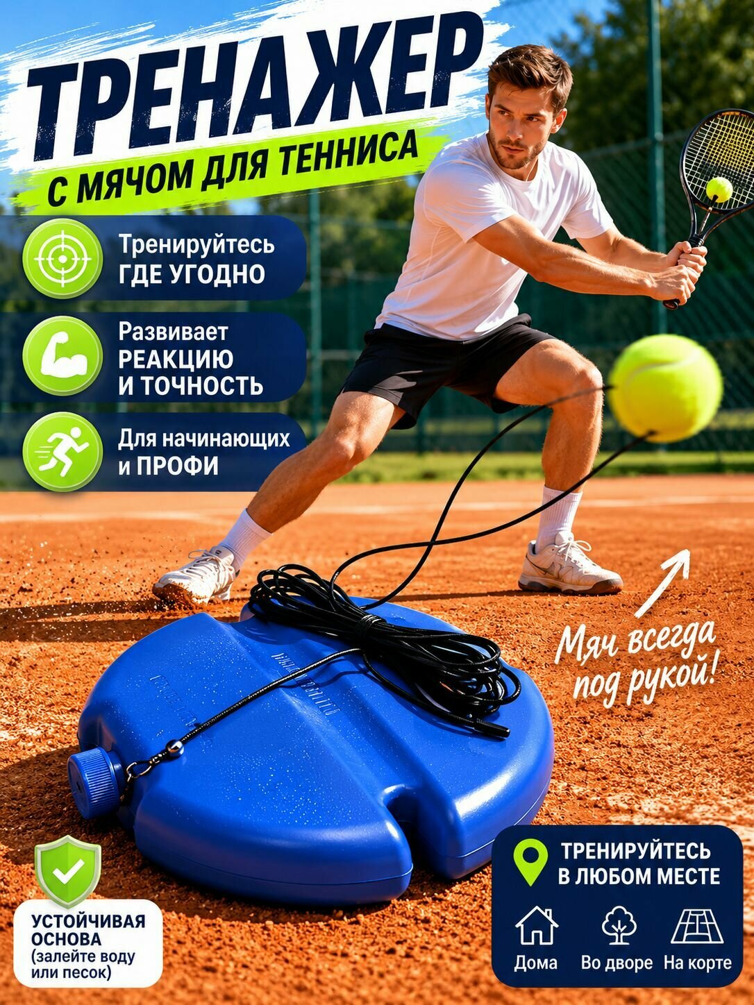 Мяч теннисный, 1 шт для тенниса