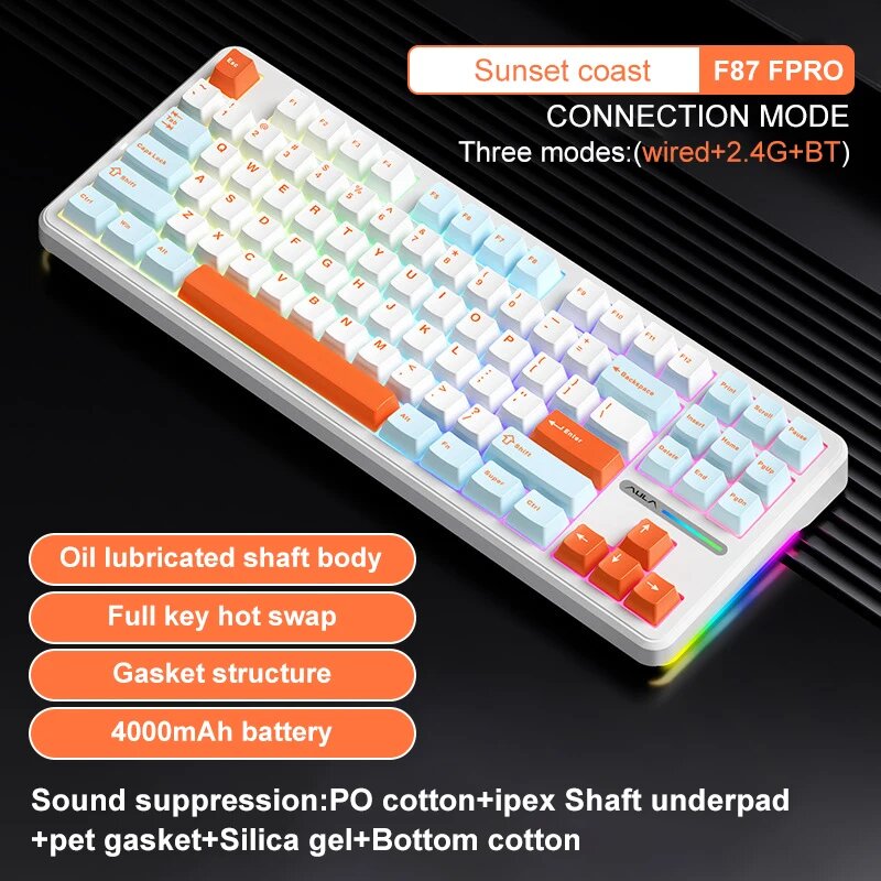 Механическая клавиатура AULA F87 Pro Sunset Coast, Smart V3