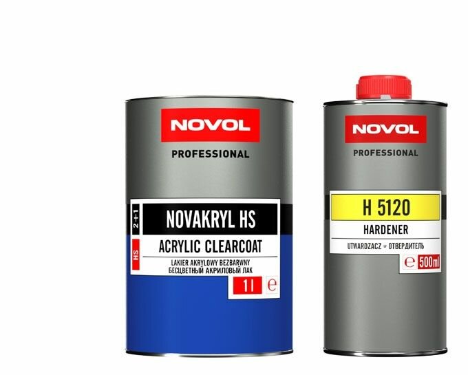 NOVAKRYL 2+1 HS - бесцветный акриловый ЛАК NOVOL 1л + 0.5л