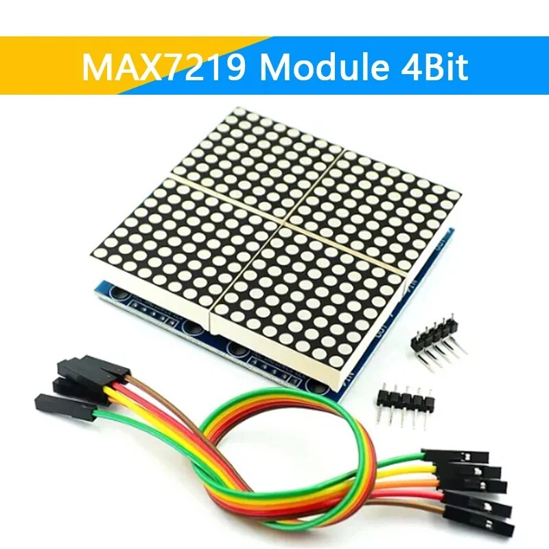 Модуль точечной матрицы MAX7219, модуль микроконтроллера, модуль управления, модуль дисплея 4-в-1 с 5-контактным кабелем для Arduino