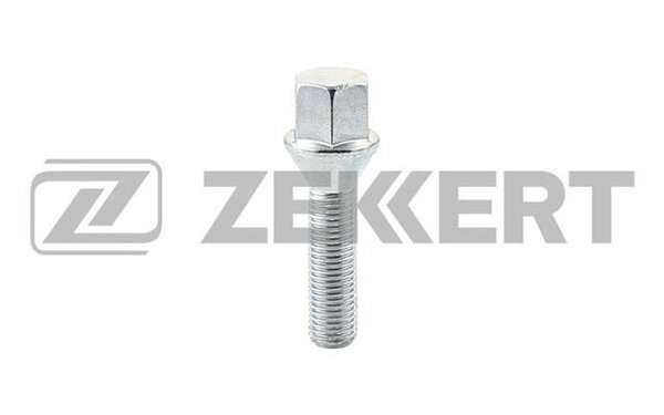 Zekkert Болт колесный конус M12 x 1,5 длина резьбы 40 ключ 17 Цинк. Комплект - 16 шт.