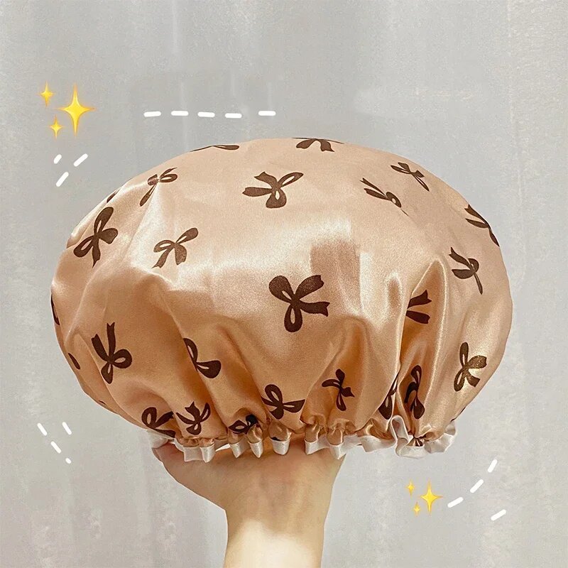 Экологичная двухслойная шапочка для душа для женщин Коричневый, 1PC1