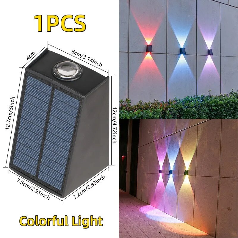 Солнечный настенный светильник Solar Wall Lamp Colorful Light