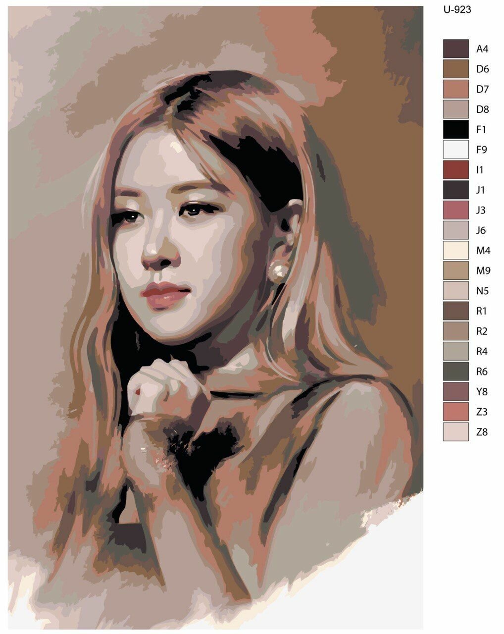 Картина по номерам U-923 "K-pop группа Blackpink. Розе (Ros )" 80x120 см